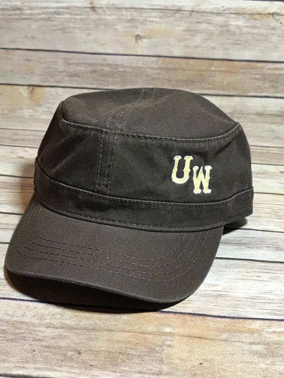 Military Style Hat University of Wyoming Hat UW Hat | Etsy