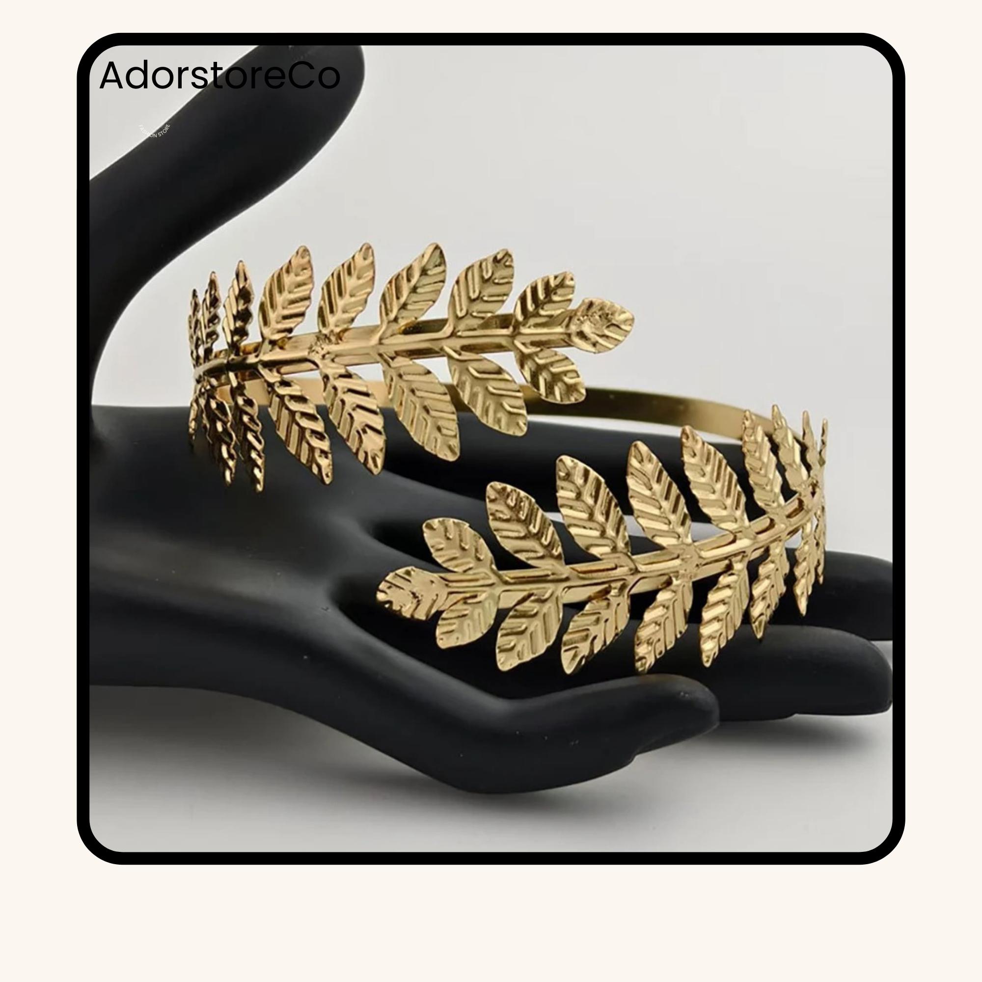 Vintage Greek Leaf Arm Cuff | Boho Goddess Bracelet - Etsy