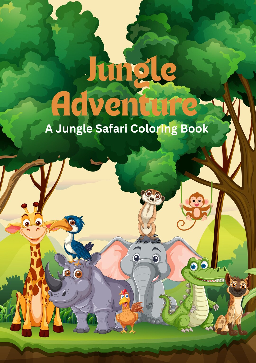 Jungle Animal Coloring Book | 60+ Page Adventure (A4/US Letter PDF) - Etsy