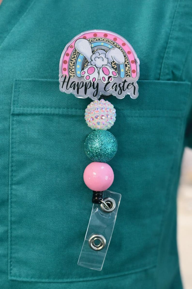 Happy Easter Spring Badge Reel - Etsy