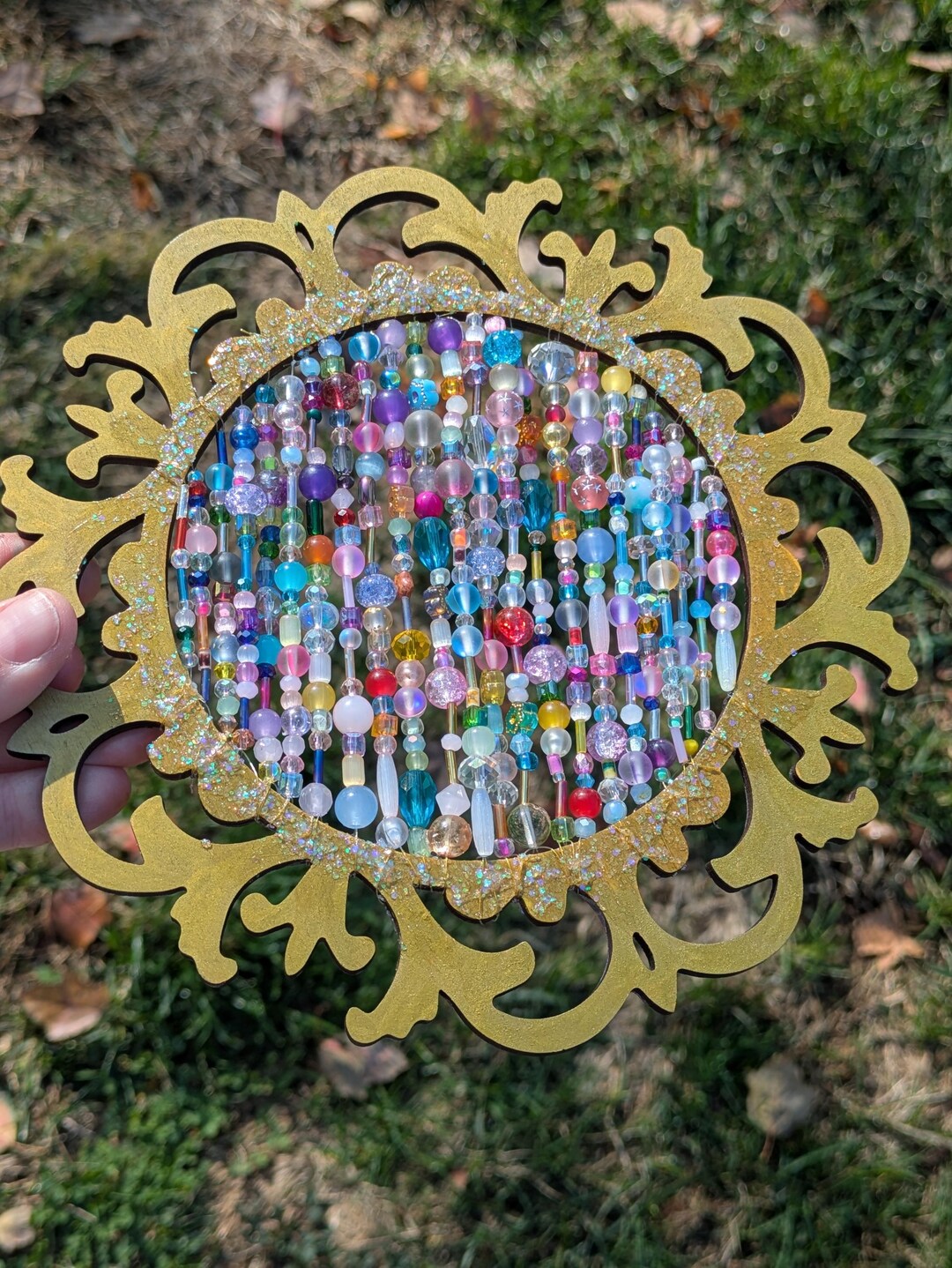 Beaded Sun Portal, Framed Suncatcher, Whimsical Decor - Etsy