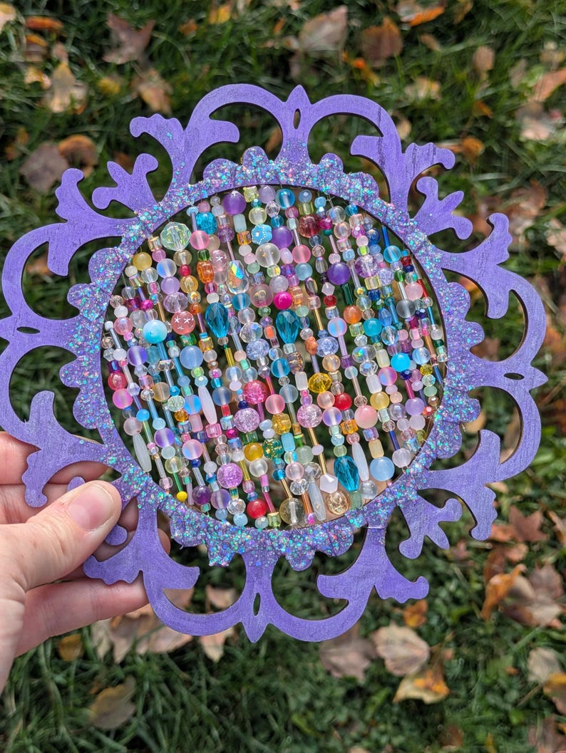 Beaded Sun Portal, Framed Suncatcher, Whimsical Decor - Etsy
