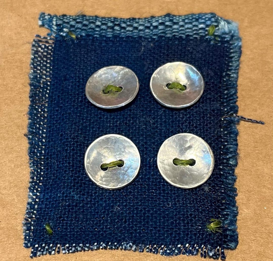Handmade Copper & Silver Hammered Buttons - Etsy