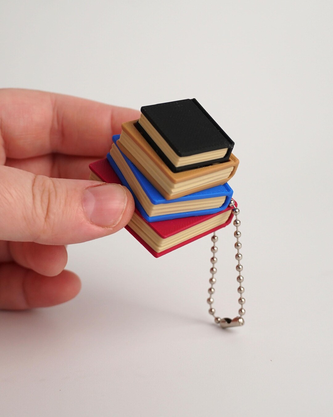 Book Stack Clicker Keychain, Clicky Sound Fidget Toy, Reader Gift Charm ...