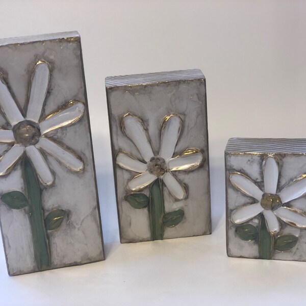 Wood Block Flower - Etsy