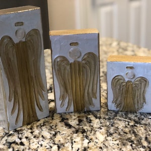 Gold Angel Hand Painted Textured Wood Art Block - Etsy