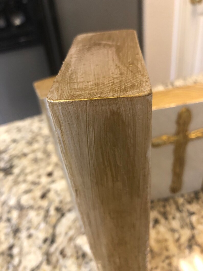 Gold Cross Hand Painted Textured Art Block by Two Girls Who - Etsy