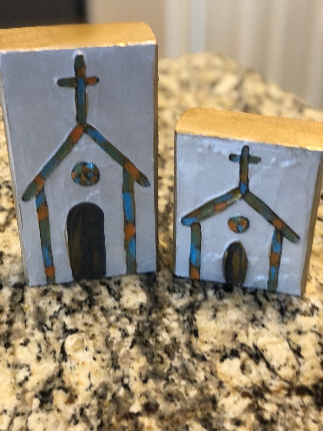 Multi Colored Textured Church Art Block 4" and 6" Sizes Available by ...