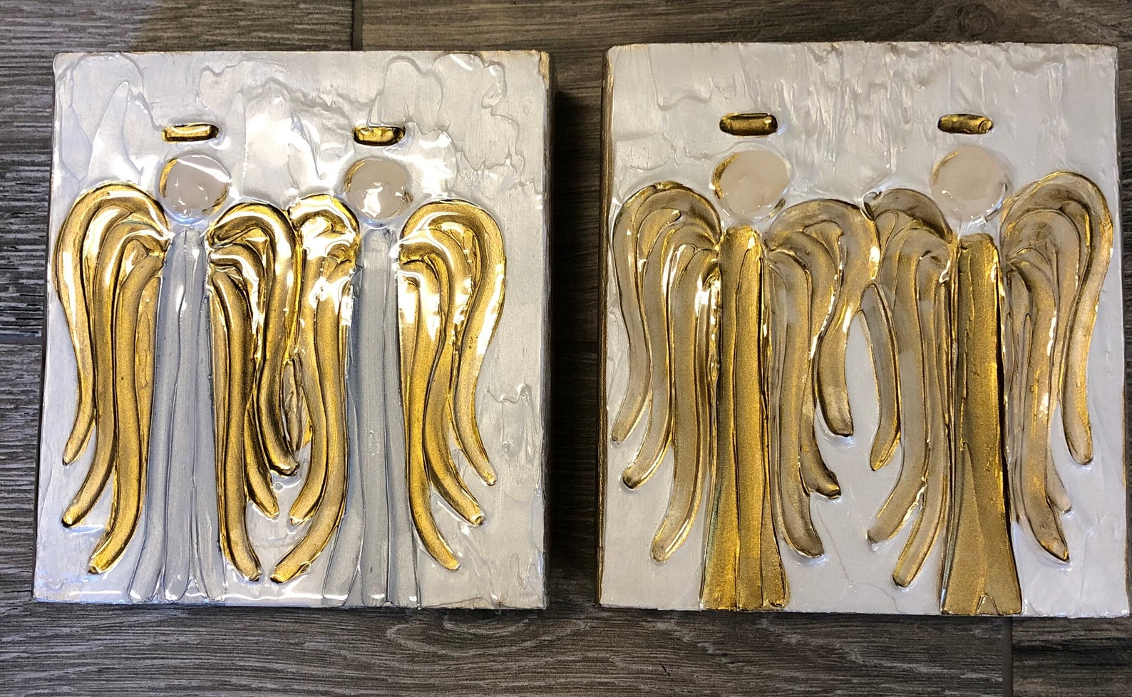 Square Angel Art Block With Texture by Two Girls Who Make - Etsy