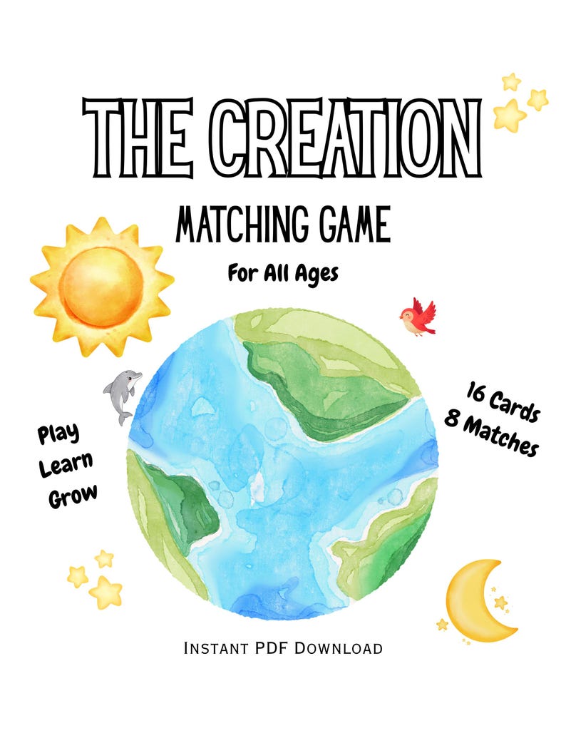 Creation Matching Game | Come Follow Me Printable | LDS Primary ...
