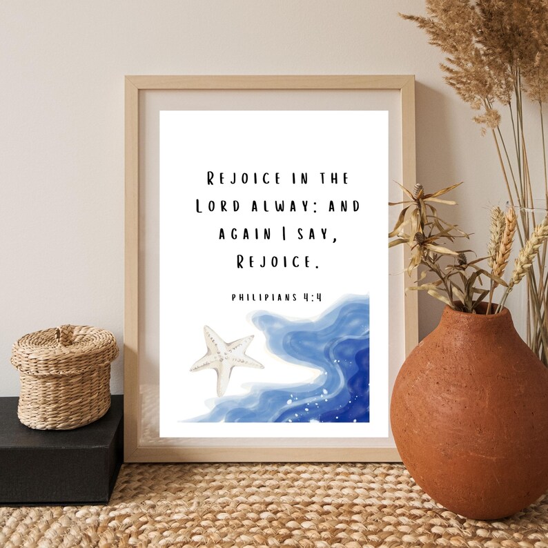Rejoice in the Lord Always Philippians 4:4 Wall Art | Christian ...