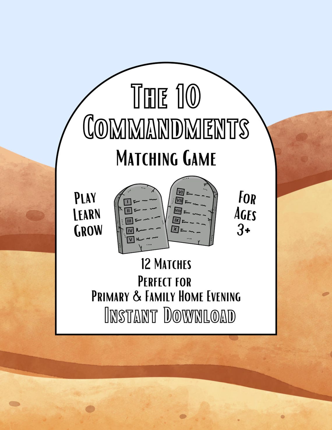 Ten Commandments Matching Game Printable Bible Memory Activity | CFM ...