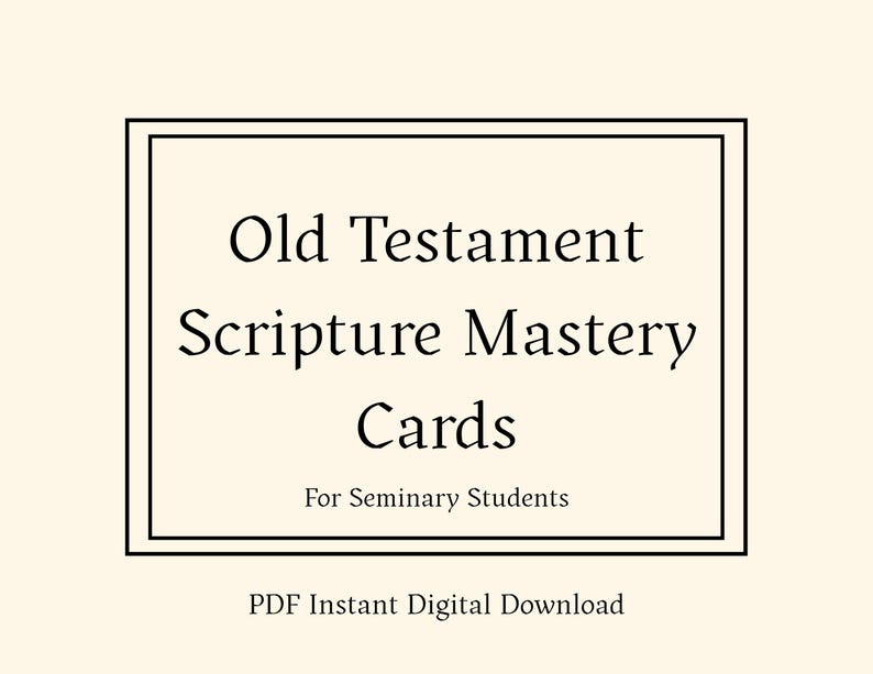 2026 CFM | Old Testament Scripture Mastery Cards | LDS Seminary ...