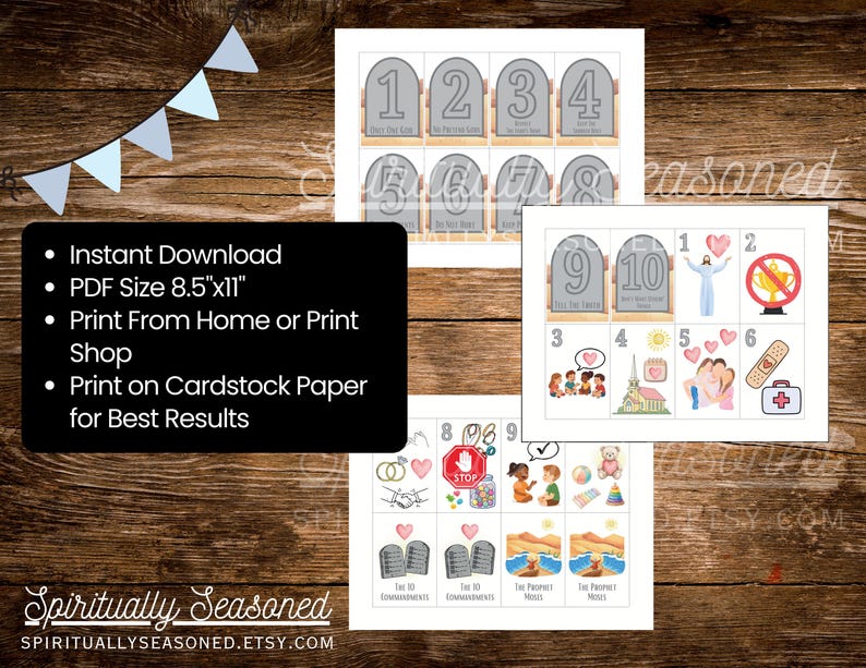 Ten Commandments Matching Game Printable Bible Memory Activity | CFM ...