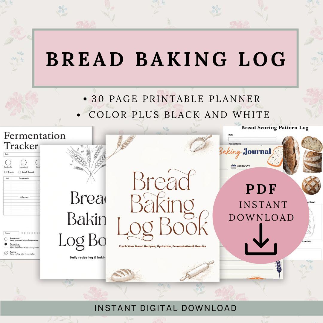 Sourdough Bread Baking Log, Hydration Fermentation Tracker (digital ...