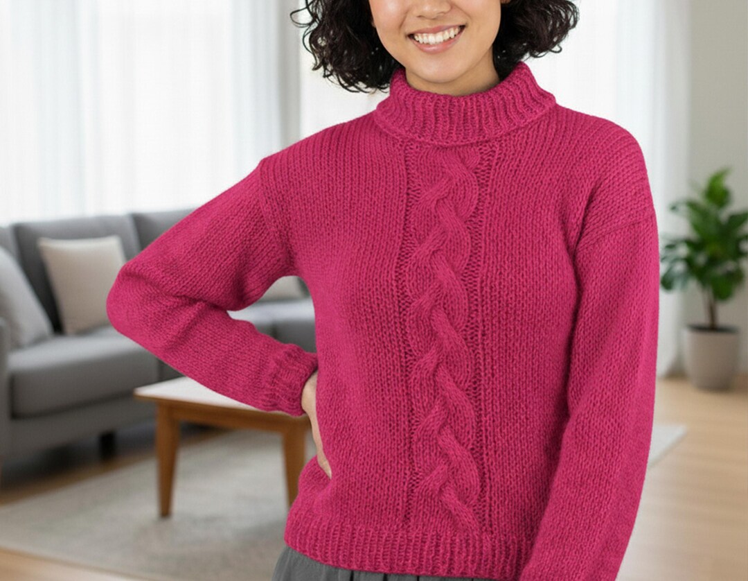 Cable Sweater Knitting Pattern | Mock-neck Pullover (PDF Pattern) - Etsy