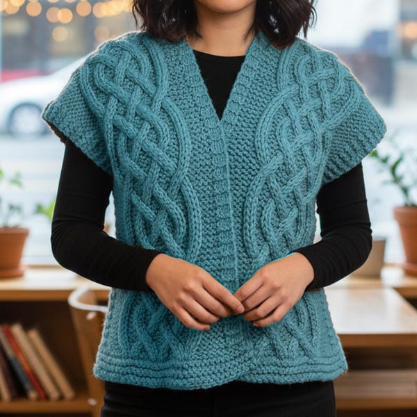 Aran Vest - Etsy