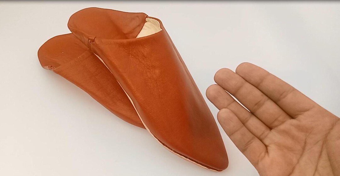 Men Babouche Traditional Slippers Handmade All Leather Natural for Home ...