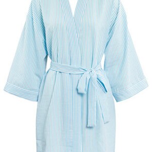 Seersucker Robe Bridesmaid Blue Seersucker Stripe Robe | Etsy