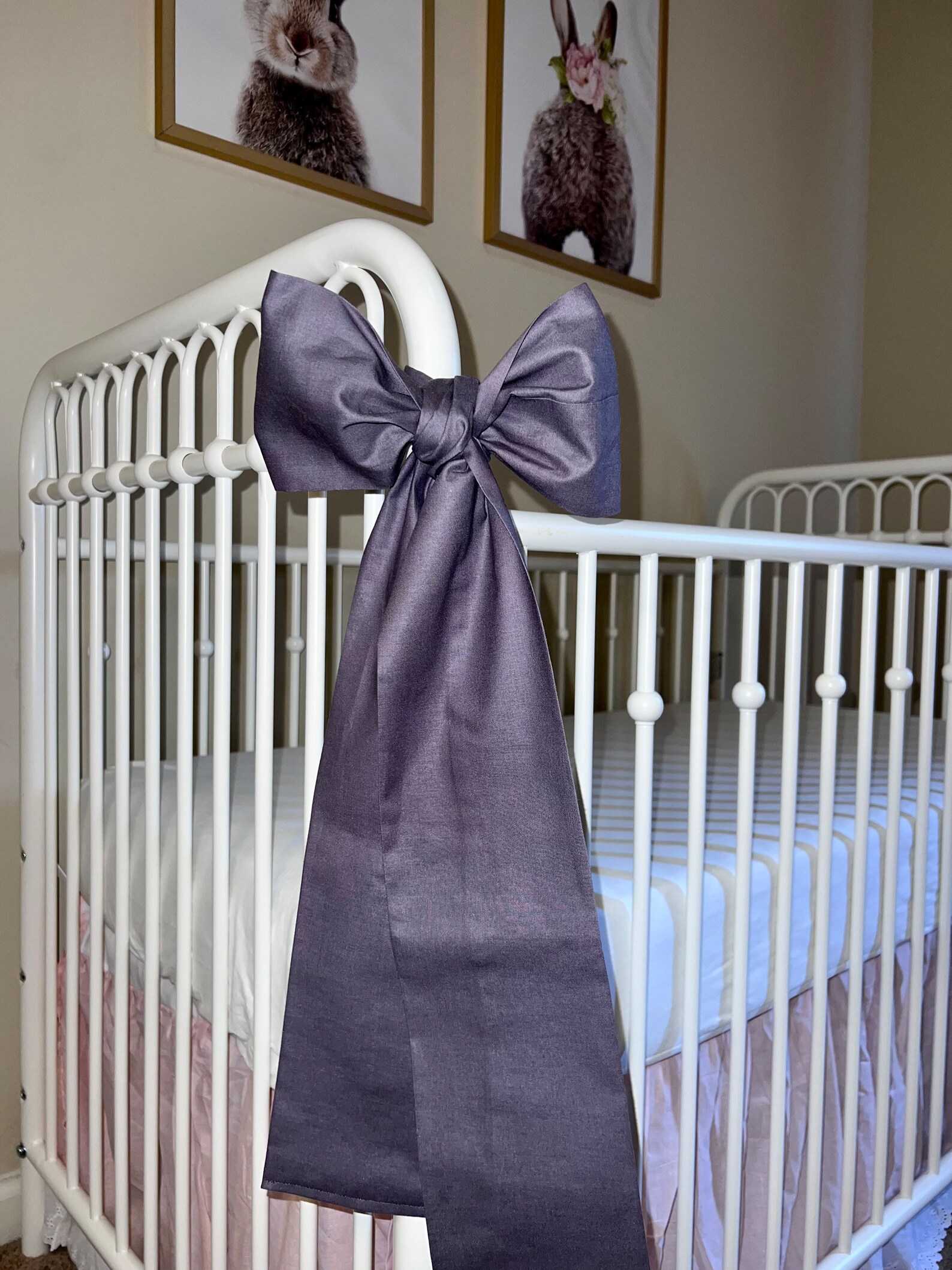 Nursery Crib Bows for Baby, Crib Sashes, Crib Bedding Decor, Nursery ...