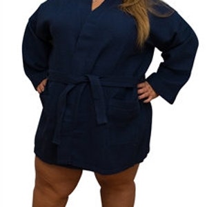 Plus Size Waffle Weave Cotton Robe for Ladies, Large Size Spa Robe ...