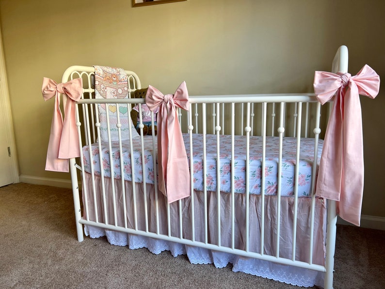 Crib Bow Baby Bed Bow Bow for Cribs Pink Girly Bow Nursery - Etsy