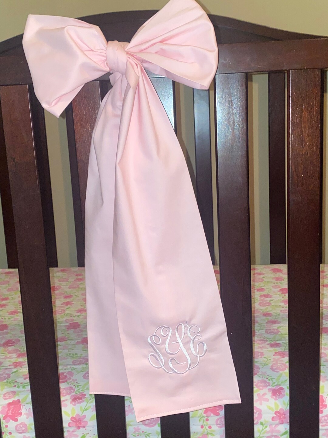 Crib Bow, Baby Bed Bow, Bow for Cribs, Pink Girly Bow, Nursery Decor ...