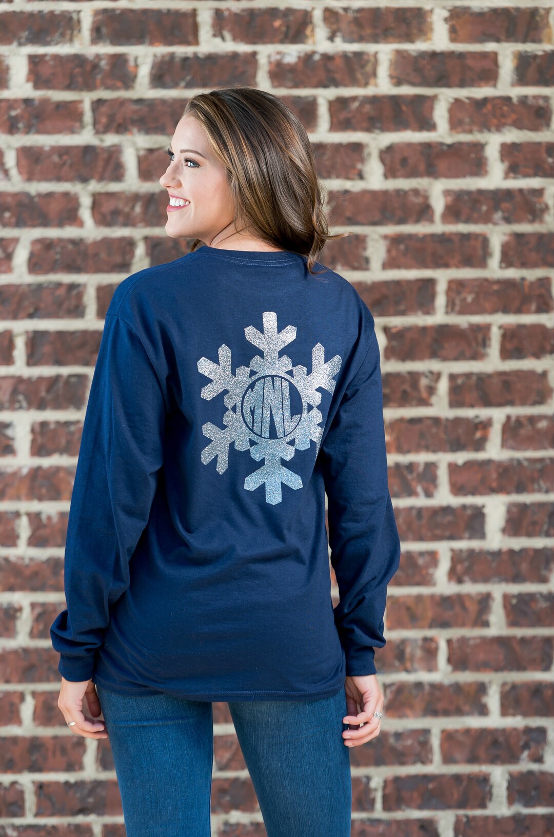 Christmas Winter Snow Flake Monogrmmed Long Sleeve Shirt for - Etsy