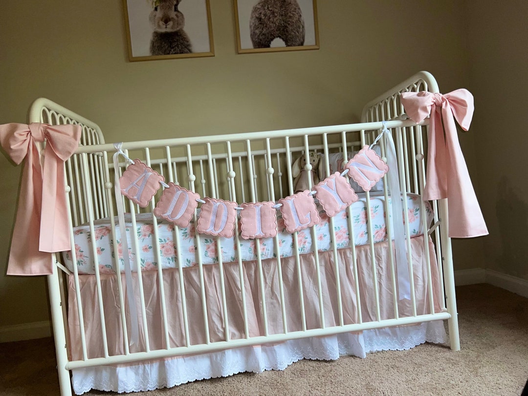 Baby Banner, Embroidered, Name Banner, Nursery Decor, Baby Shower Name ...