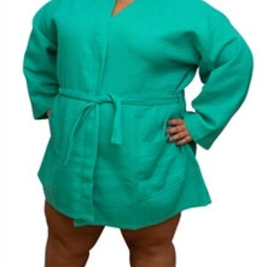 Plus Size Waffle Weave Cotton Robe for Ladies, Large Size Spa Robe ...