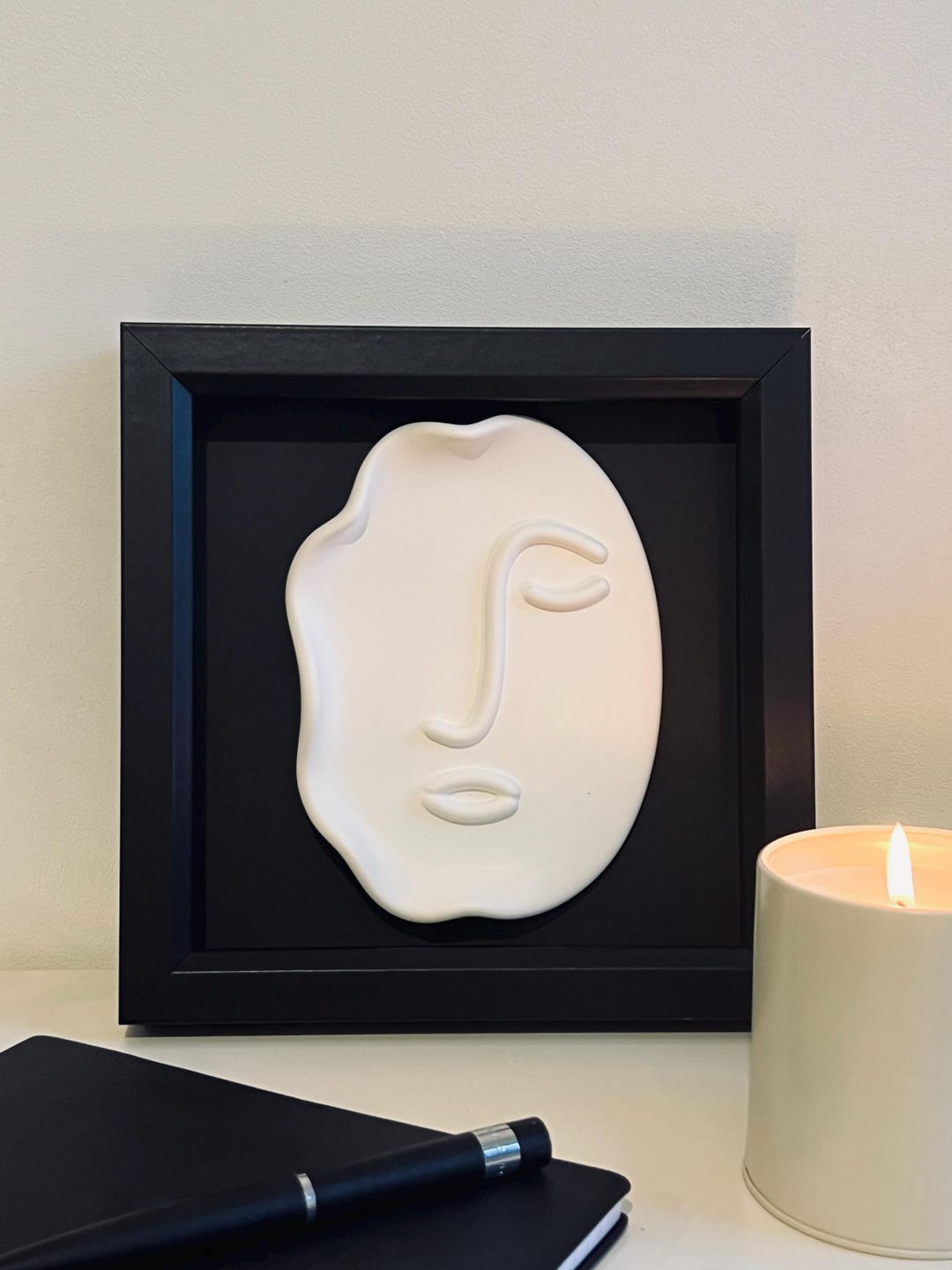 Plaster Face Wall Art in Frame - Etsy UK