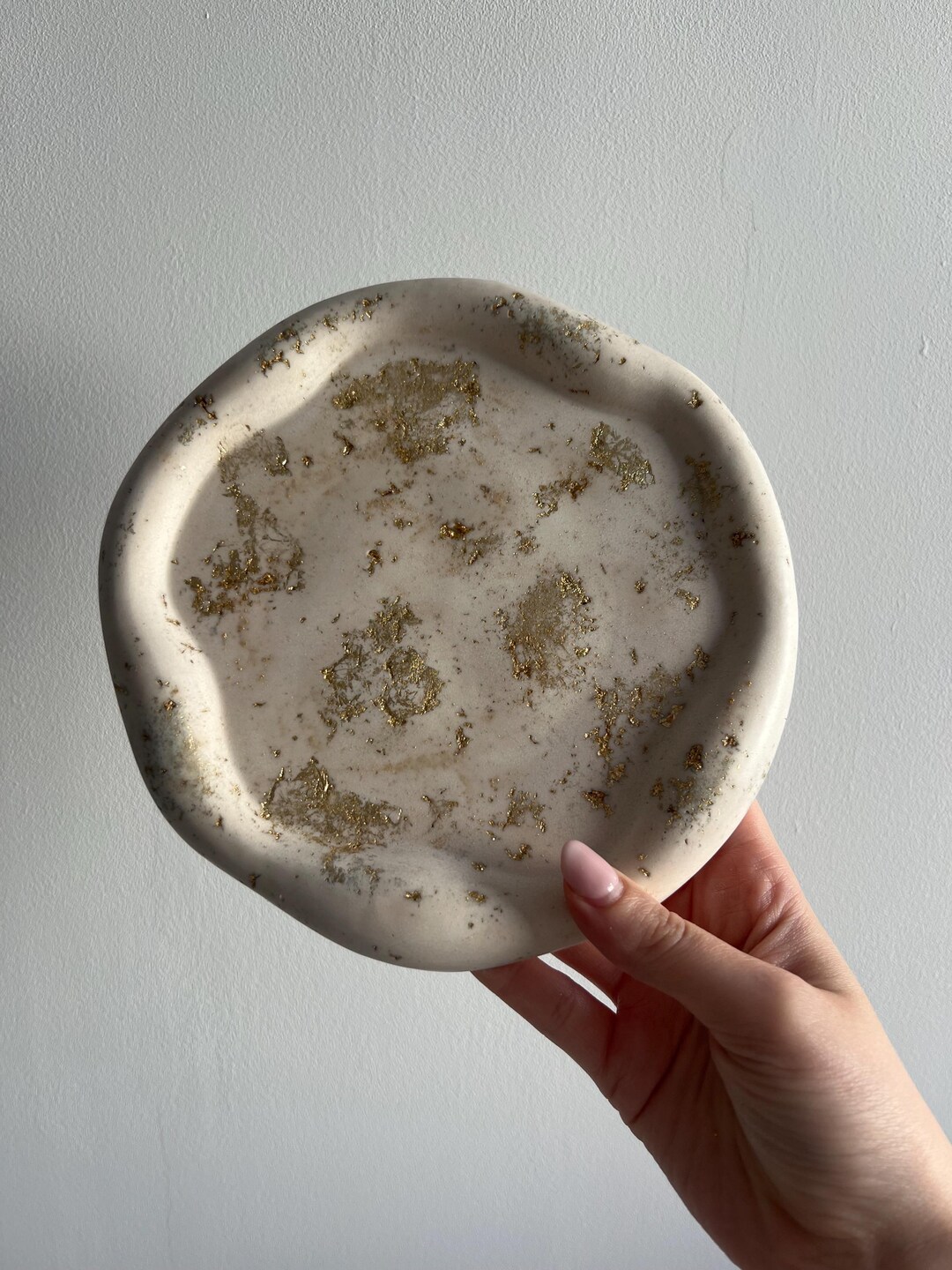 Decorative Plaster Tray With Gold Flakes - Etsy