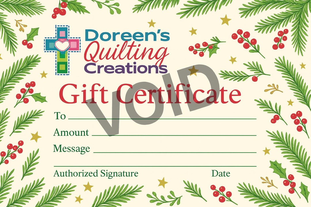 Gift Certificate – Elegant – 25 – Doreen’s Quilting Creations - Etsy
