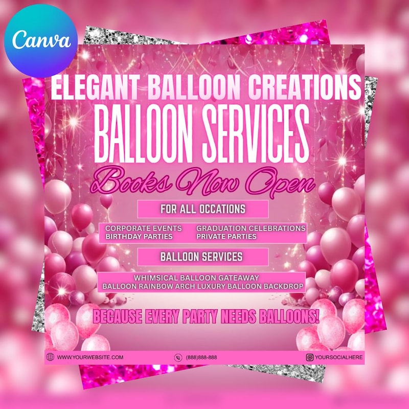 Valentine Balloons Menu - Etsy