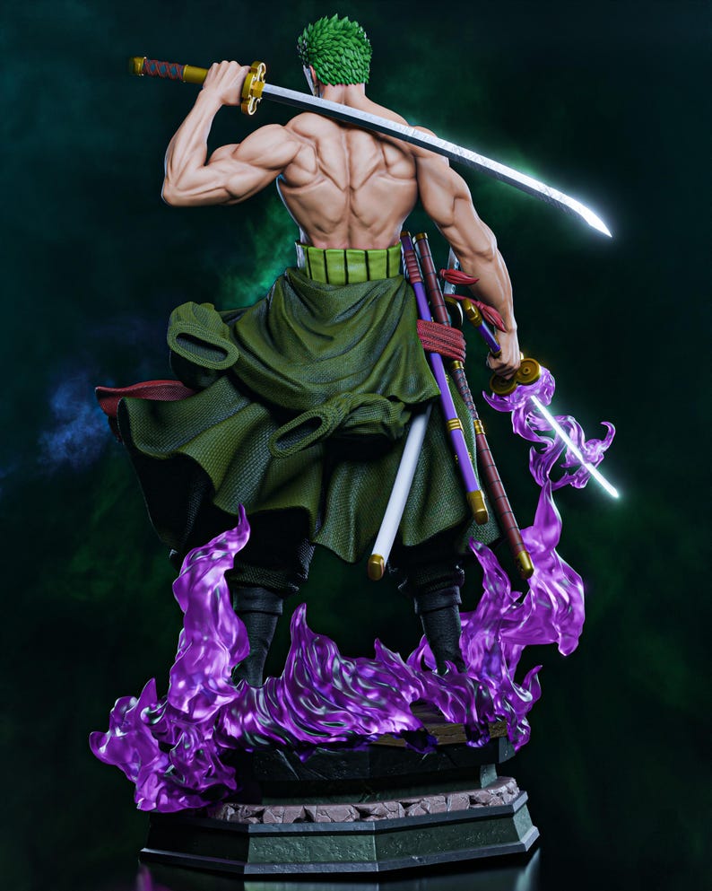 Roronoa Zoro STL File | One Piece Fan Art 3D Print Figure | Anime ...