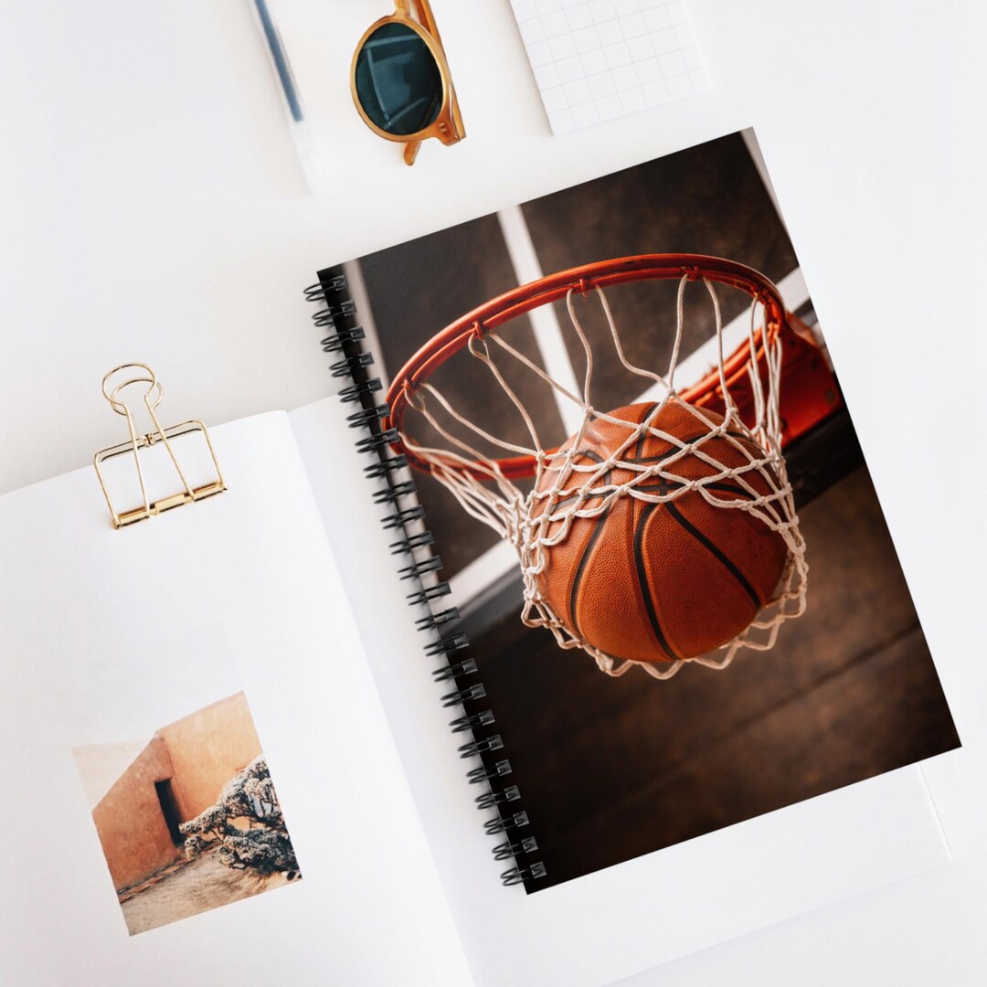 Basketball Spiral Notebook | Hoop & Ball Design, Sports Journal - Etsy