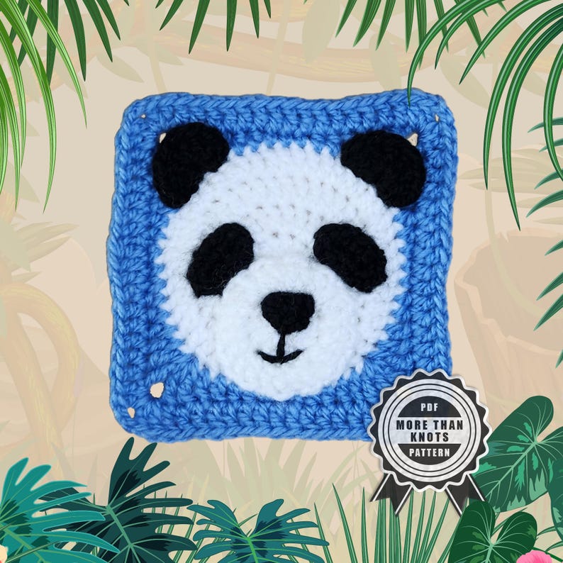 Panda Granny Square Crochet Pattern - Jungle Animal (PDF Pattern) - Etsy