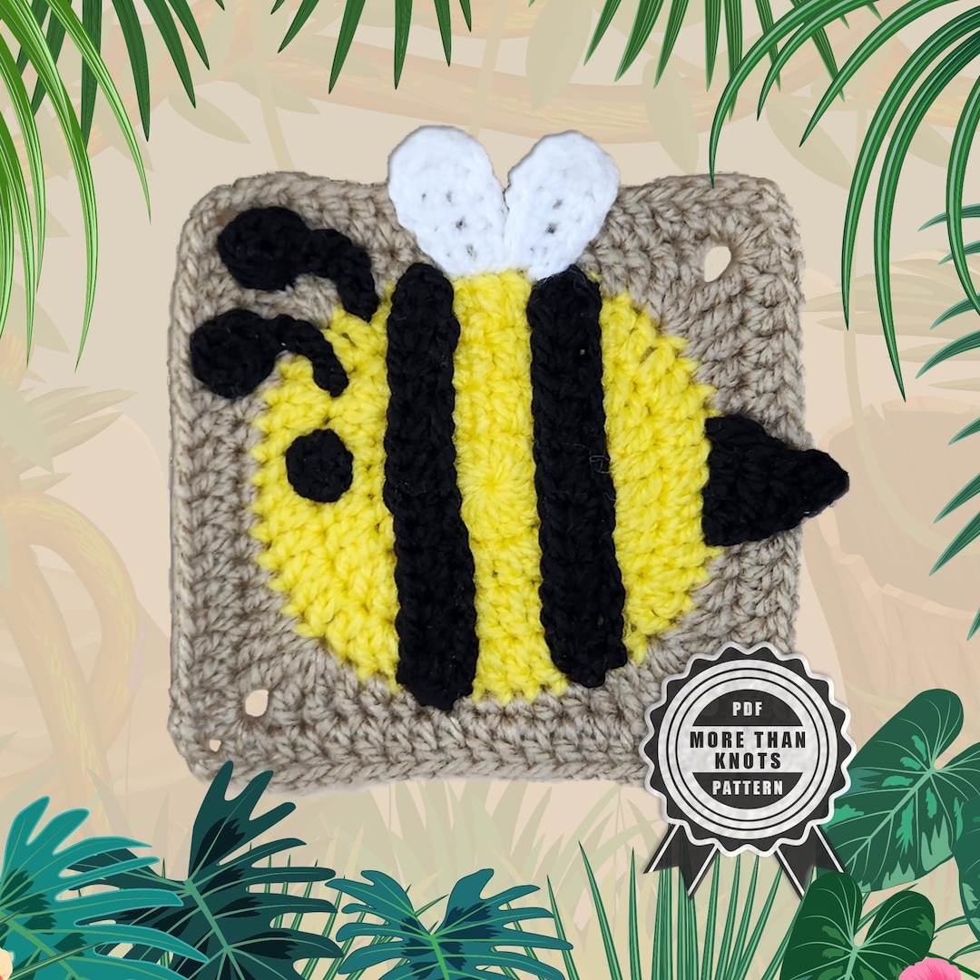 Bee Granny Square Crochet Pattern: Jungle Animal (PDF Pattern) - Etsy UK