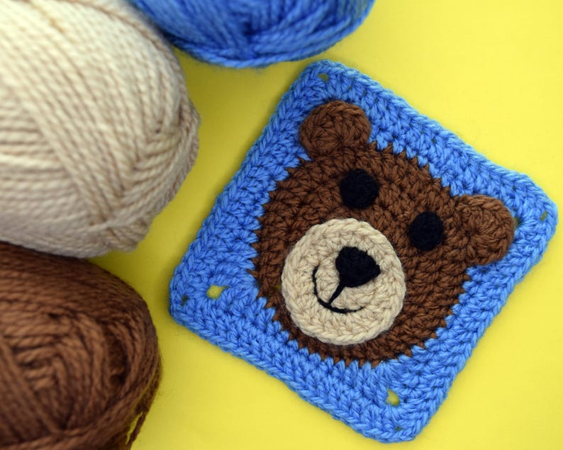 Bear Granny Square Crochet Pattern: Jungle Animal (PDF) - Etsy