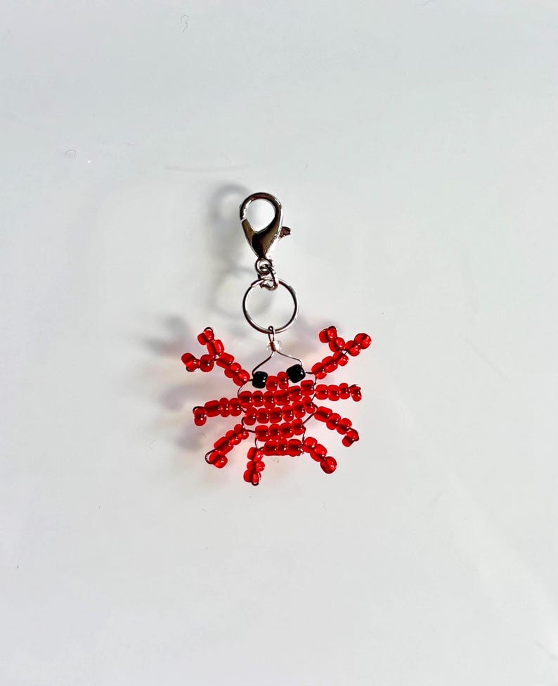 Beaded Animal Keychain | Seed Bead Charm for Bag | Handmade Cat ...