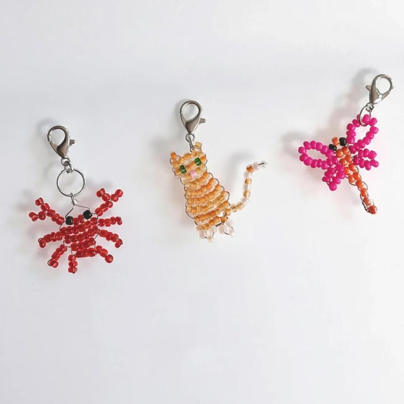 Beaded Animal Keychain - Etsy