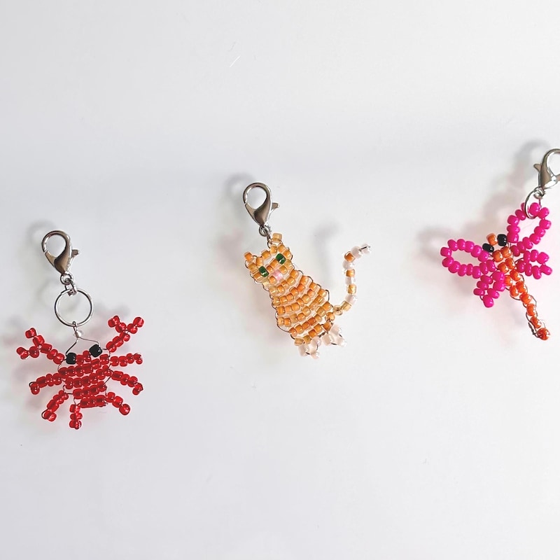 Beaded Animal Keychain - Etsy