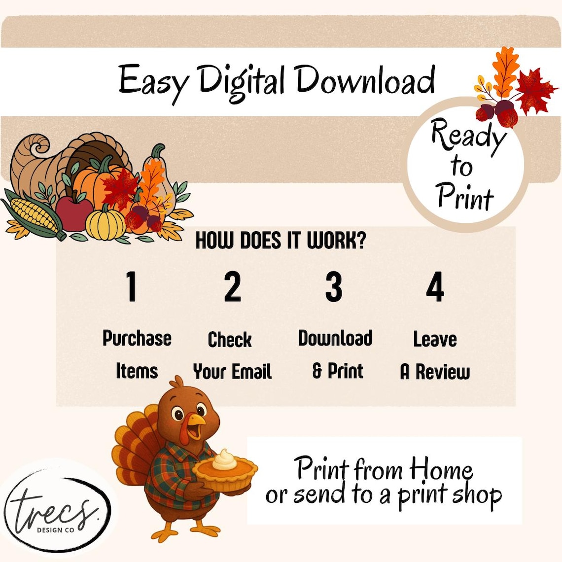 Thanksgiving Royal Icing Transfer Sheets: 5 Cookie Decorating Templates ...