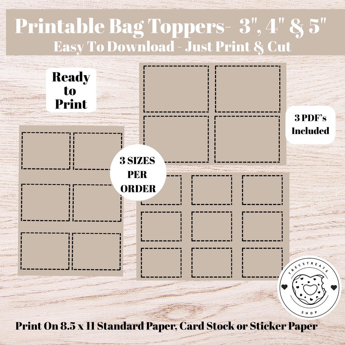 Printable Treat Bag Topper | Cookie & Candy Packaging | Cello or Paper ...