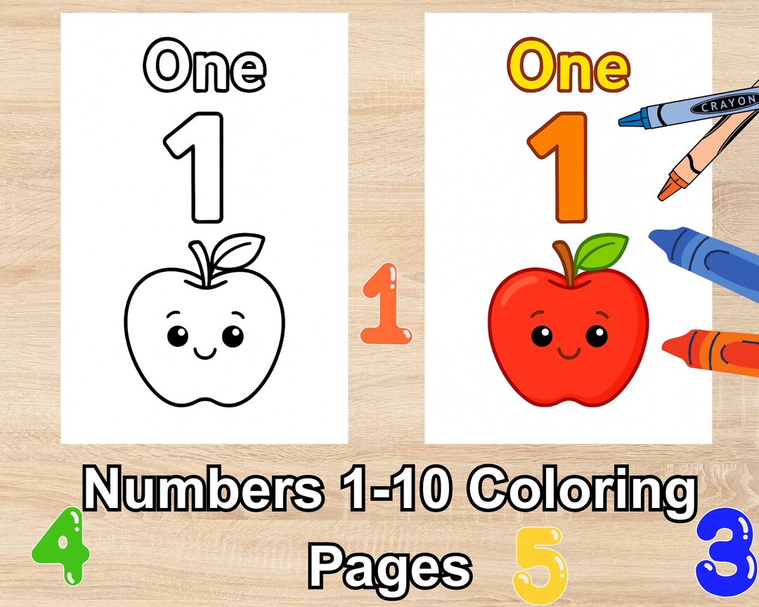 Numbers 1-10 Coloring Pages for Kids – Educational Counting Printable ...