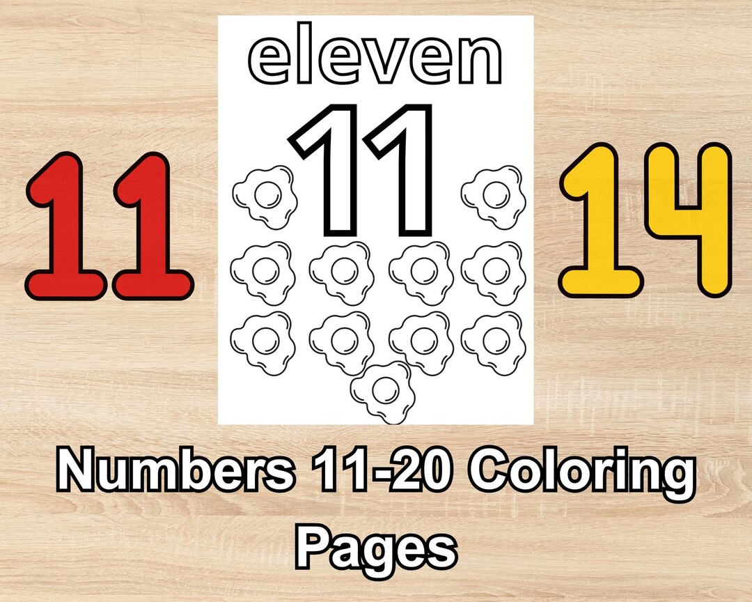 Counting 11–20 Coloring Pages Printable Numbers for Kids - Etsy