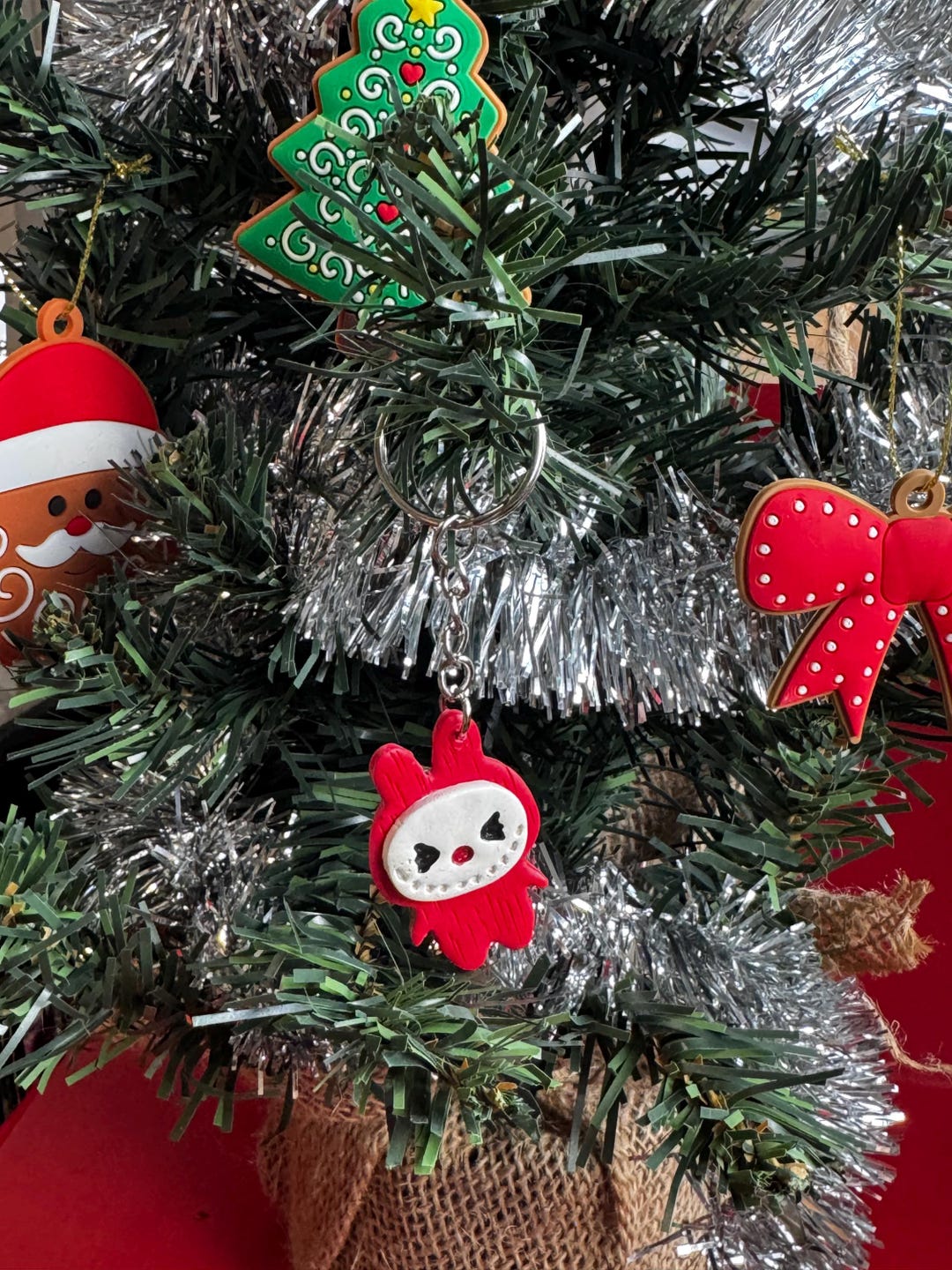 Little Red Monster Keychains - Etsy