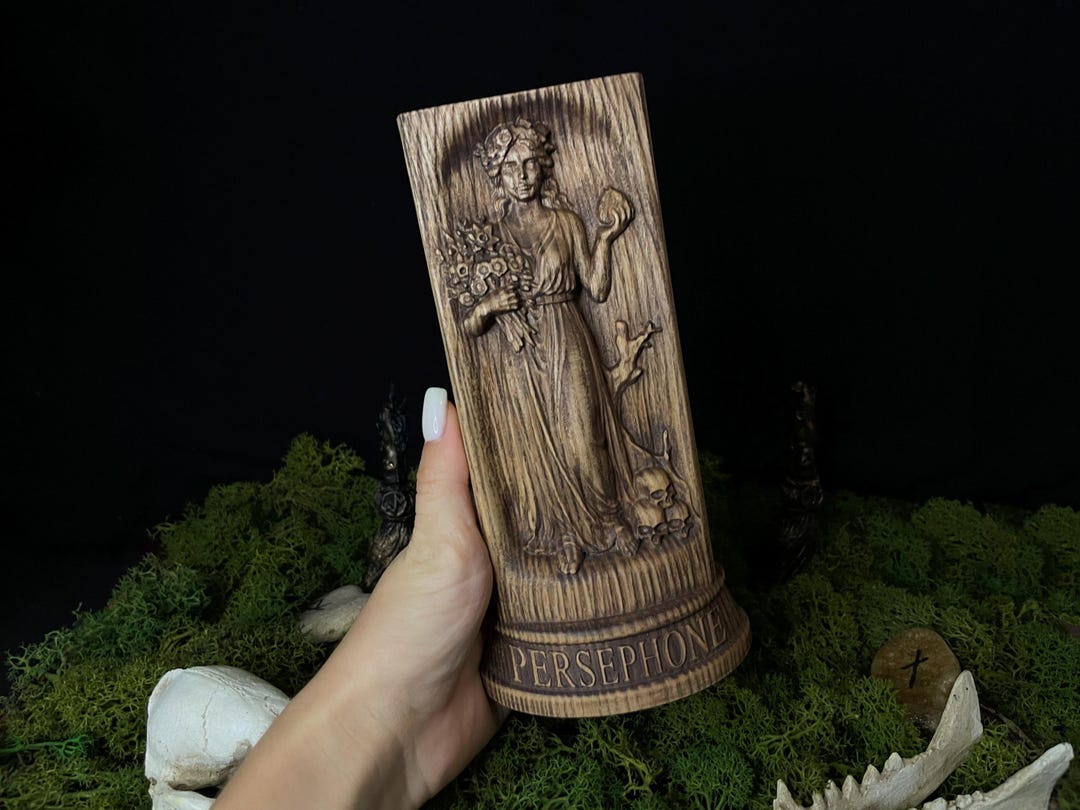 Persephone Wooden Statue – Greek Goddess of Spring & the Underworld ...