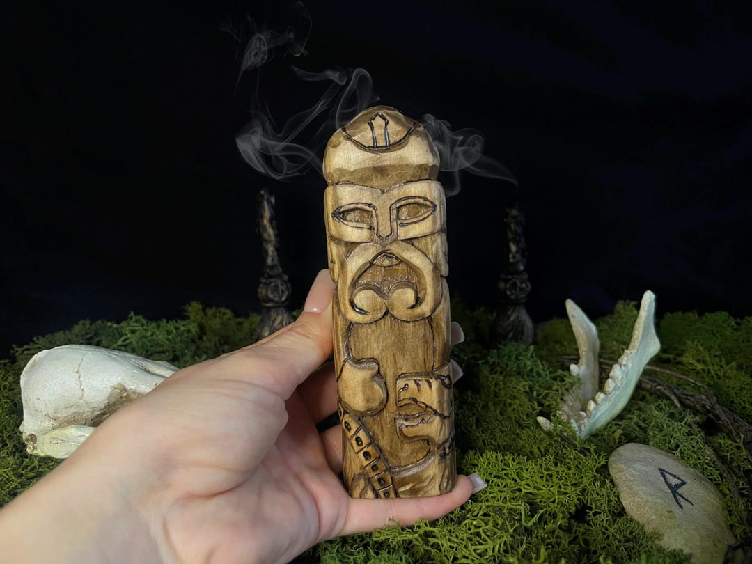 Hand-carved Tyr Wooden Statue – Norse God of Justice, Honor and Courage ...