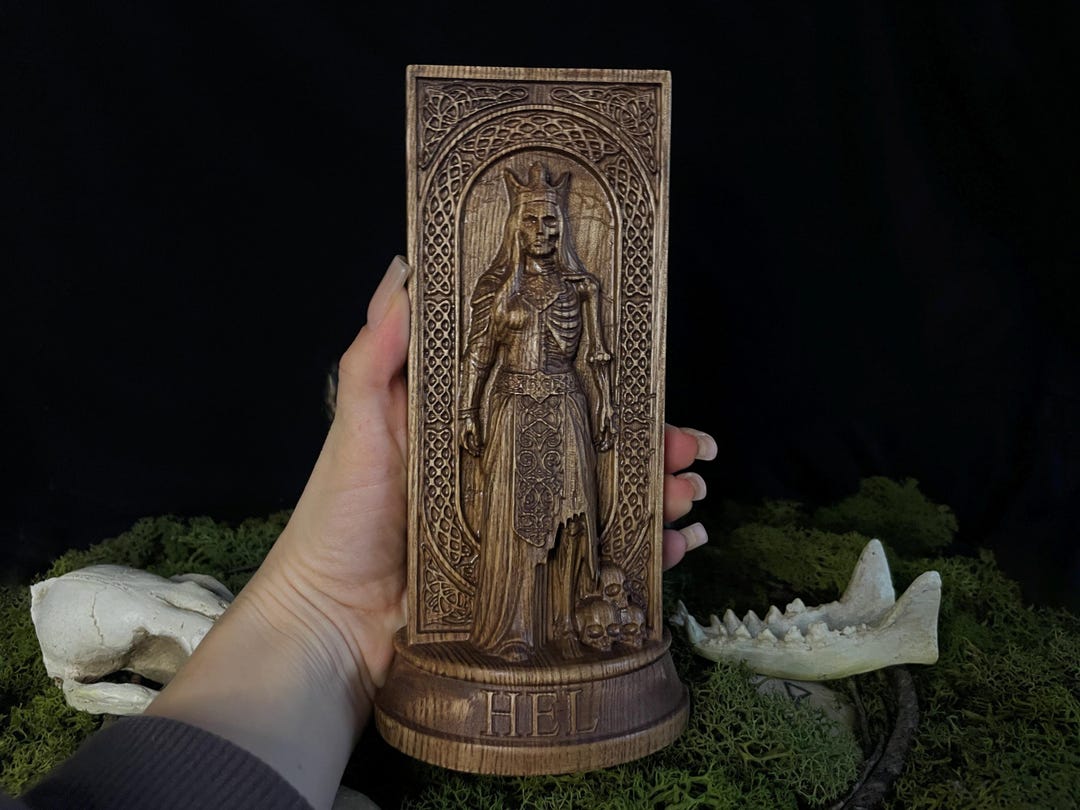 Wooden Hel Statue – Norse Goddess of the Underworld | Viking Pagan ...